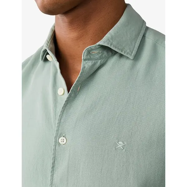 HACKETT  Textured Tailored-fit Cotton Shirt - Spring Green