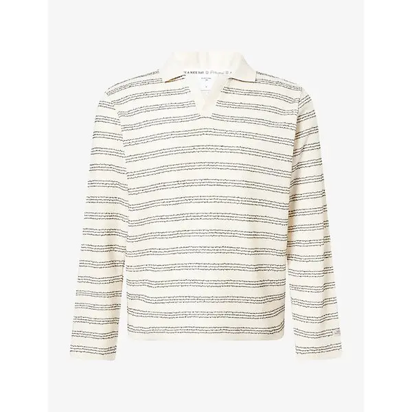 PERCIVAL Laurent Striped Cotton-knit Polo Top