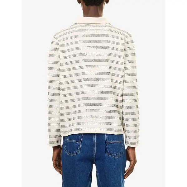 PERCIVAL Laurent Striped Cotton-knit Polo Top