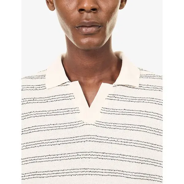 PERCIVAL Laurent Striped Cotton-knit Polo Top