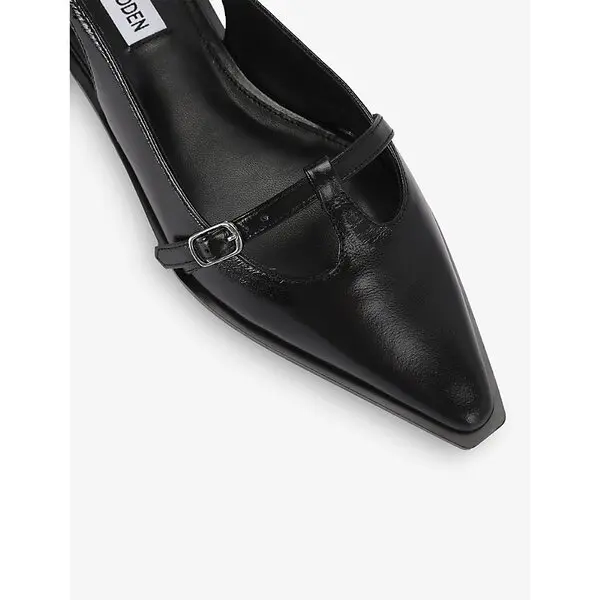 Steve Madden Synergy Mary Jane Leather Sling-back Flats - Black