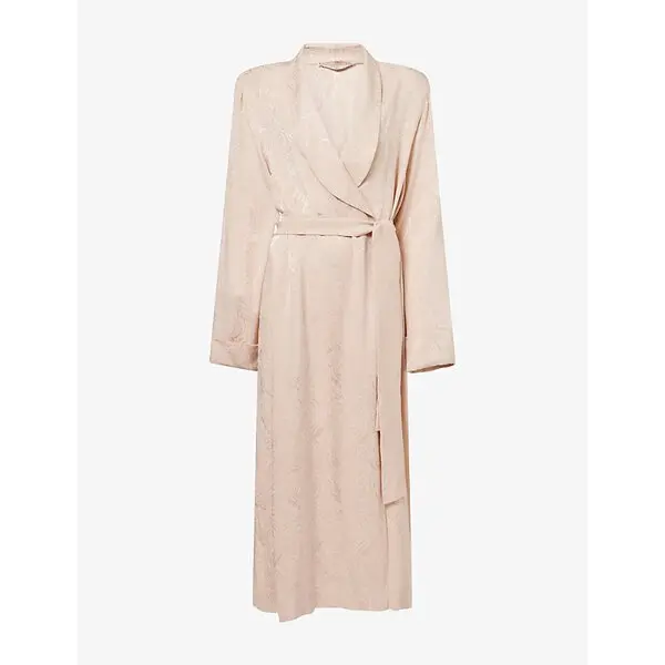 Alessandra Rich Jacquard Belted Silk Maxi Robe