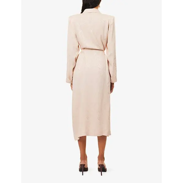 Alessandra Rich Jacquard Belted Silk Maxi Robe