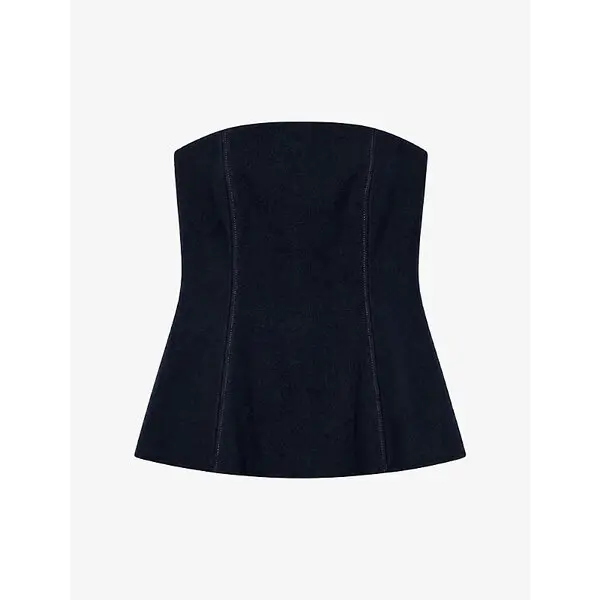 OMNES Etta Strapless Linen-blend Top