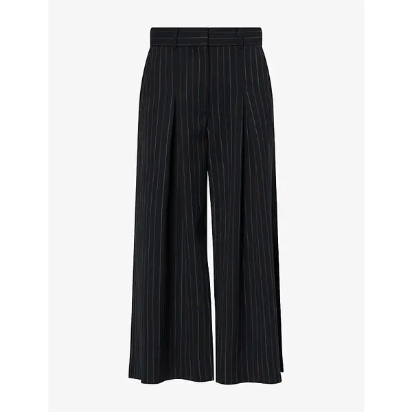 ME+EM Pinstriped Wool-blend Culottes