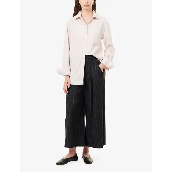 ME+EM Pinstriped Wool-blend Culottes
