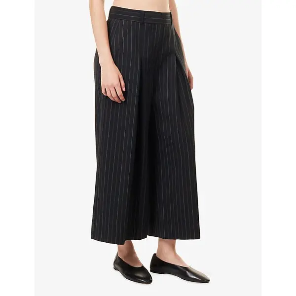 ME+EM Pinstriped Wool-blend Culottes