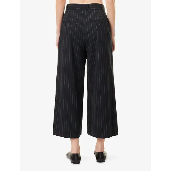 ME+EM Pinstriped Wool-blend Culottes