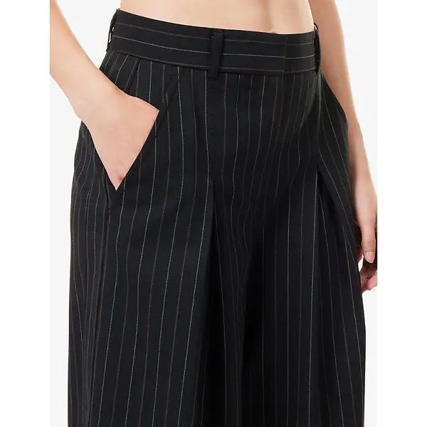 ME+EM Pinstriped Wool-blend Culottes