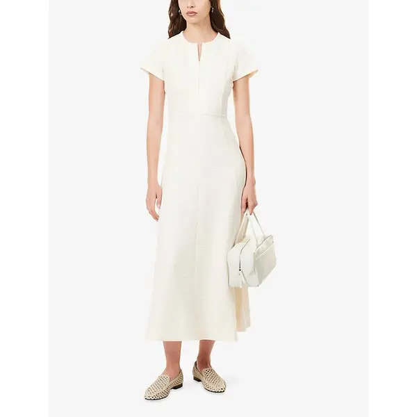 ME+EM V-neck Fit And Flare Midi Dress