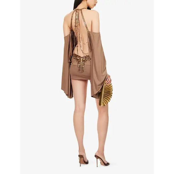 JADED LONDON Embellished Butterfly Cut-out Mini Dress