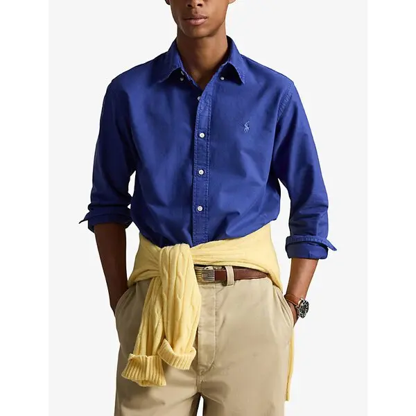 Polo Ralph Lauren Garment-dyed Cotton Oxford Shirt - Blue Yatch