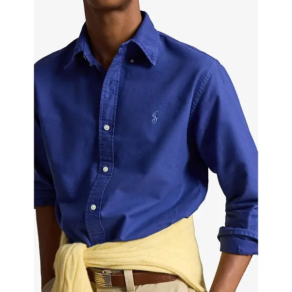 Polo Ralph Lauren Garment-dyed Cotton Oxford Shirt - Blue Yatch