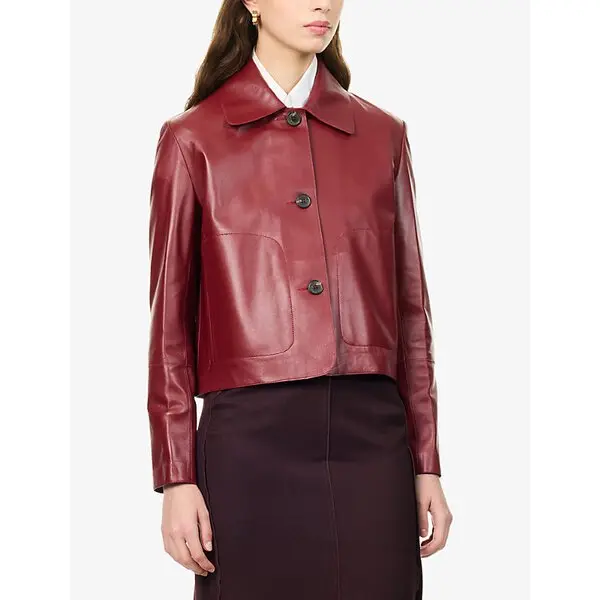 ARMA Regular-fit Leather Jacket - Saffran Red