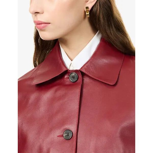 ARMA Regular-fit Leather Jacket - Saffran Red