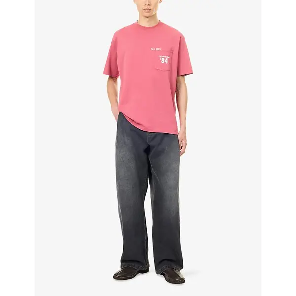 PALMES Patch-pocket Brand-print Cotton T-shirt