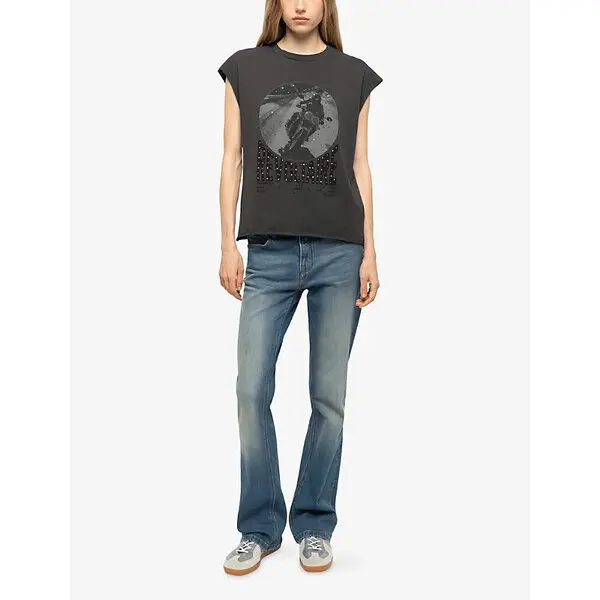 Zadig&Voltaire Cloe Rhinestone Embellished Cotton-jersey Tank Top