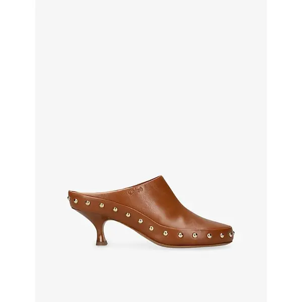 Chloé Junie Leather Heeled Mules