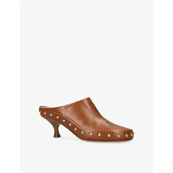 Chloé Junie Leather Heeled Mules
