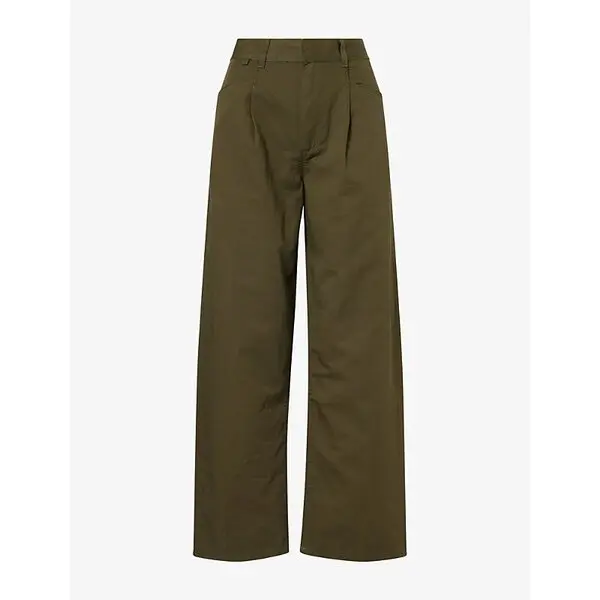 Citizens Of Humanity Velha Cotton And Linen-blend Trousers - Moss