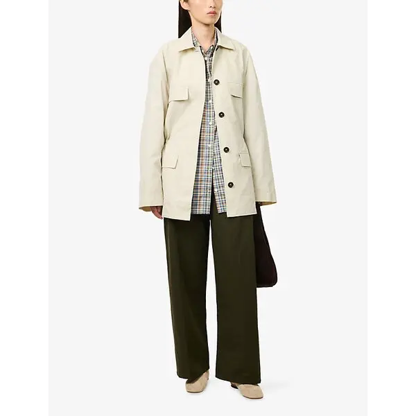 Citizens Of Humanity Velha Cotton And Linen-blend Trousers - Moss