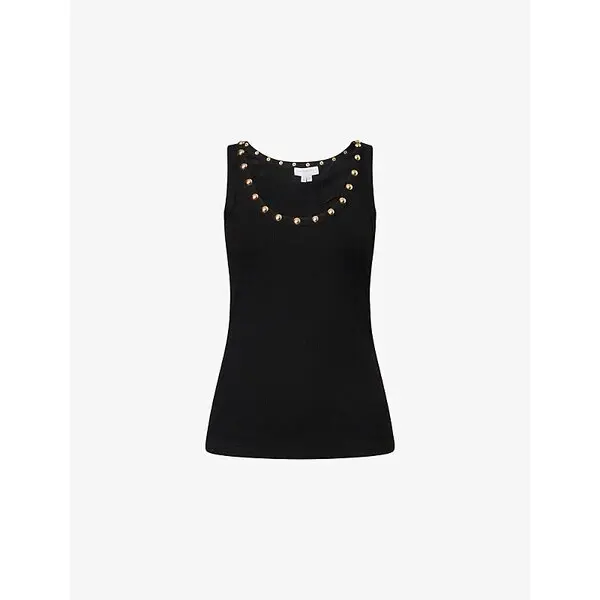 NEVER FULLY DRESSED Studded Rib Jersey Vest Top