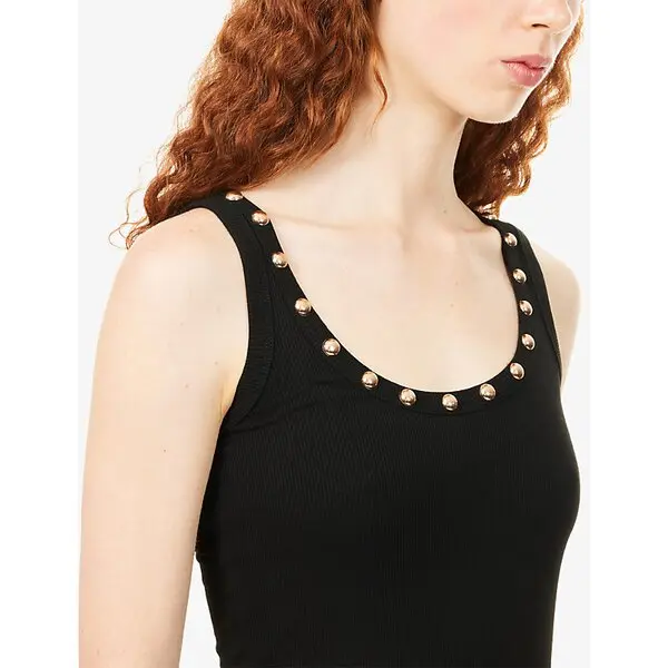 NEVER FULLY DRESSED Studded Rib Jersey Vest Top
