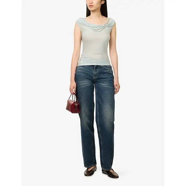 PEACHY DEN Joan Wide-leg Denim Jeans