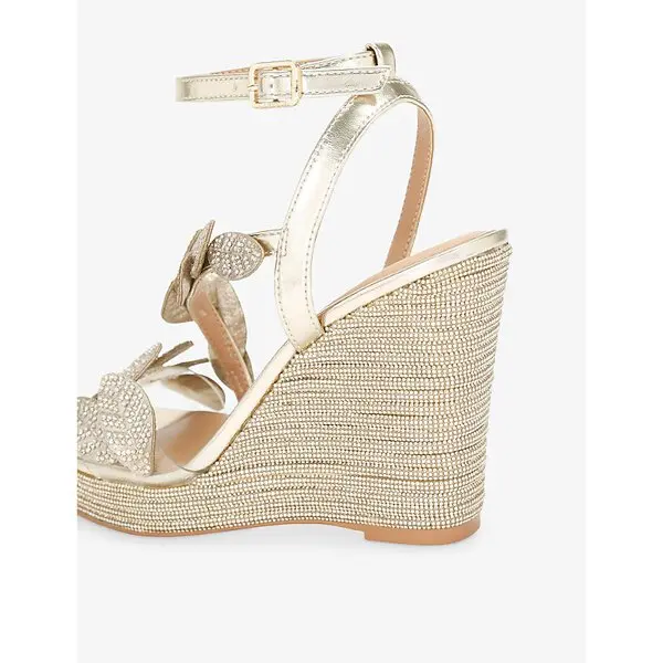 Carvela Eleganza Faux-leather Wedge Sandals With Embellishments