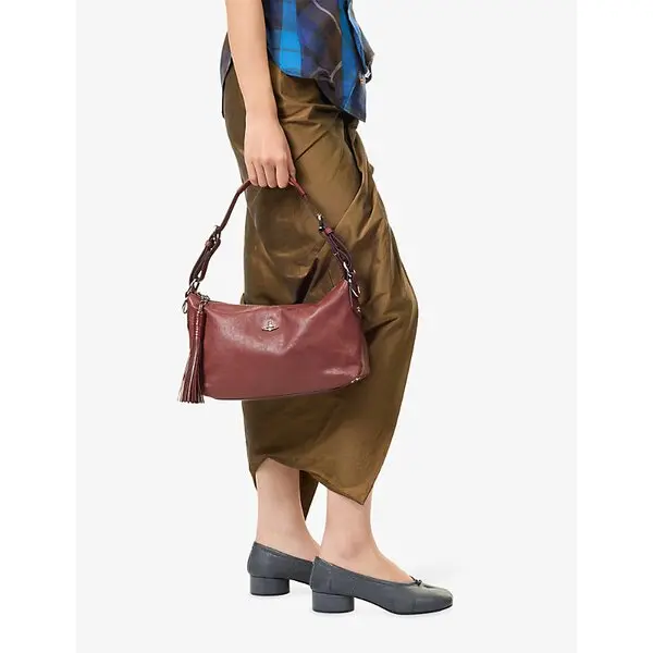 VIVIENNE WESTWOOD Emma Leather Shoulder Bag - Chestnut