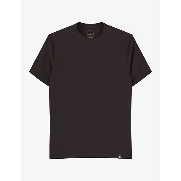 Boggi Milano Short-sleeved Branded-tab Stretch-cotton T-shirt