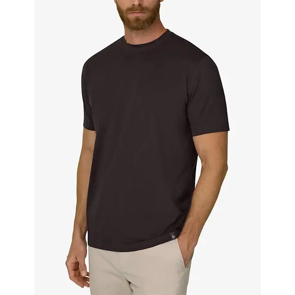 Boggi Milano Short-sleeved Branded-tab Stretch-cotton T-shirt