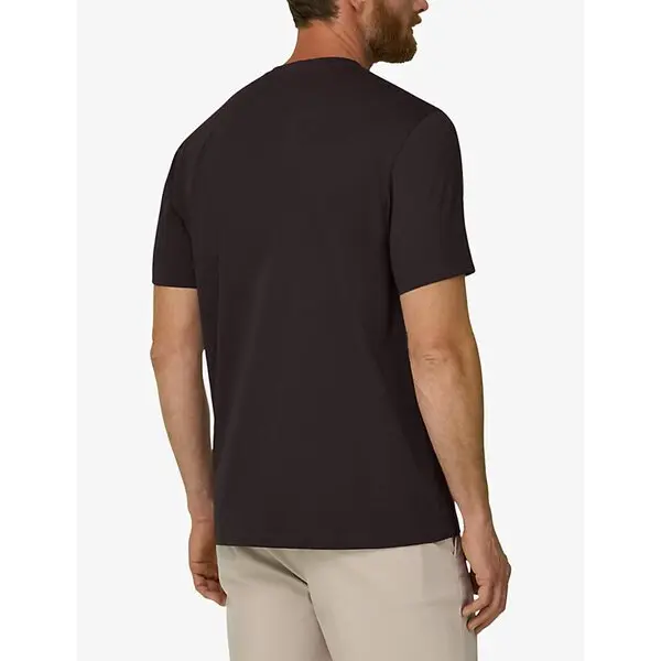 Boggi Milano Short-sleeved Branded-tab Stretch-cotton T-shirt