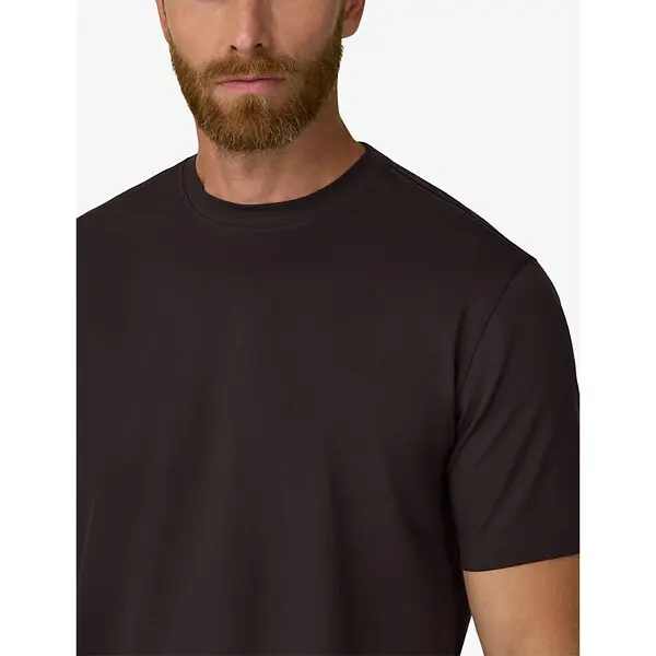 Boggi Milano Short-sleeved Branded-tab Stretch-cotton T-shirt
