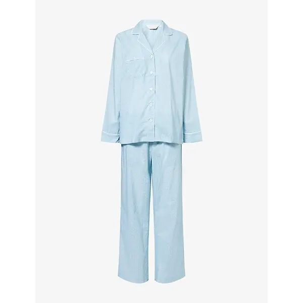 Derek Rose London Geo-print Cotton Pyjama Set
