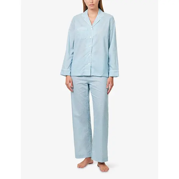 Derek Rose London Geo-print Cotton Pyjama Set