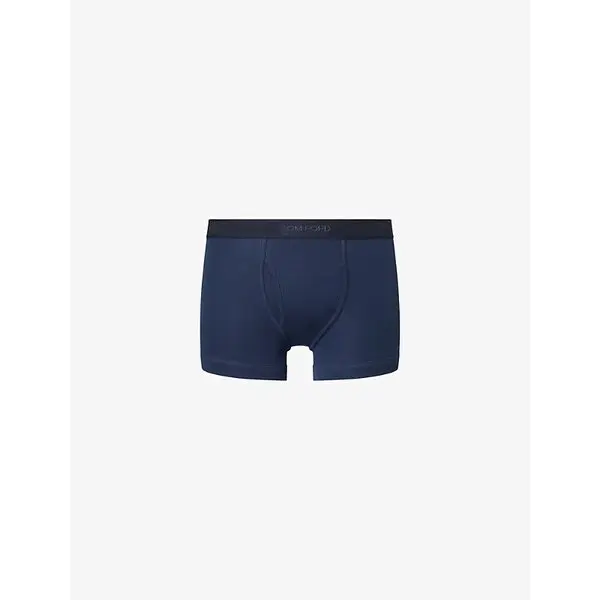 TOM FORD Tonal Logo-waistband Cotton-jersey Boxer Briefs Xxl - Navy
