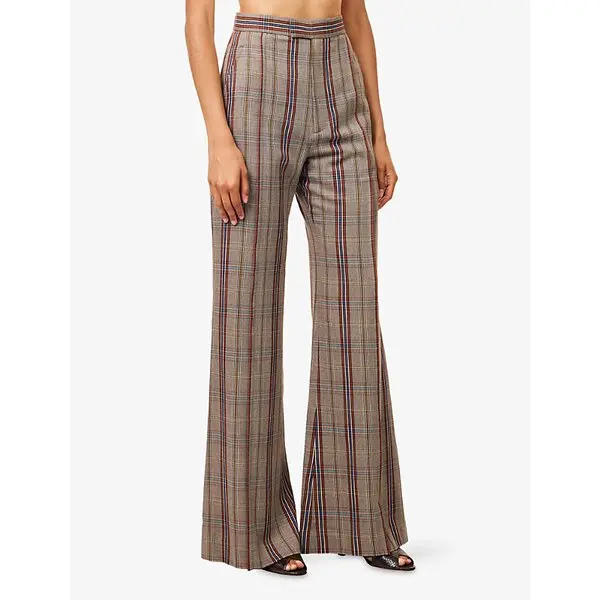 VIVIENNE WESTWOOD Check Wide-leg Woven Trousers