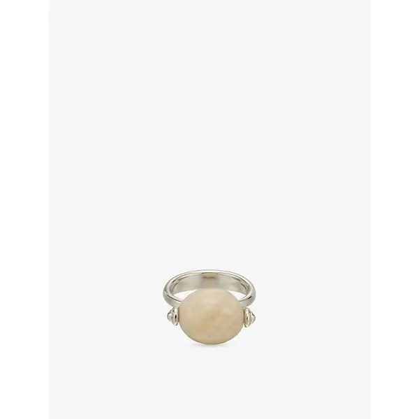 ANNIKA INEZ Small Stone Ellipse Sterling-silver Ring - Silv/wht