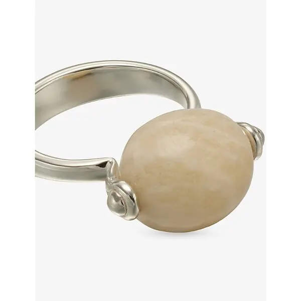 ANNIKA INEZ Small Stone Ellipse Sterling-silver Ring