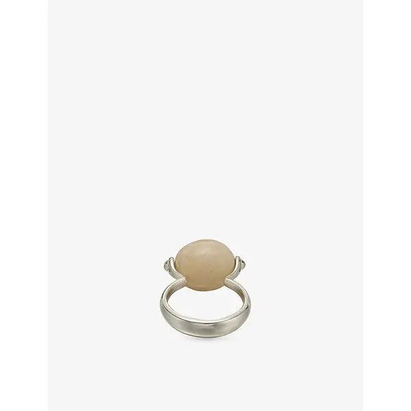 ANNIKA INEZ Small Stone Ellipse Sterling-silver Ring