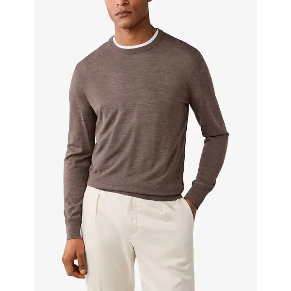 HACKETT Crewneck Regular-fit Merino-wool Jumper