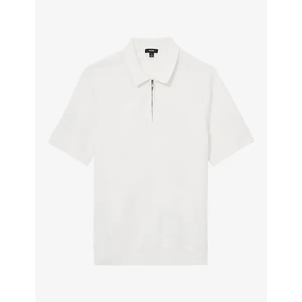 REISS Leigham Short-sleeved Cotton-blend Polo Shirt