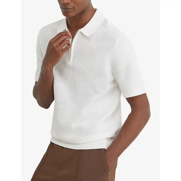REISS Leigham Short-sleeved Cotton-blend Polo Shirt