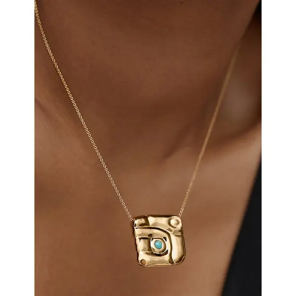 Monica Vinader 18ct Yellow Vermeil And Amazonite Chain Necklace