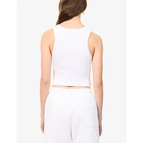 SPORTY & RICH Britney Logo-print Cotton Tank Top