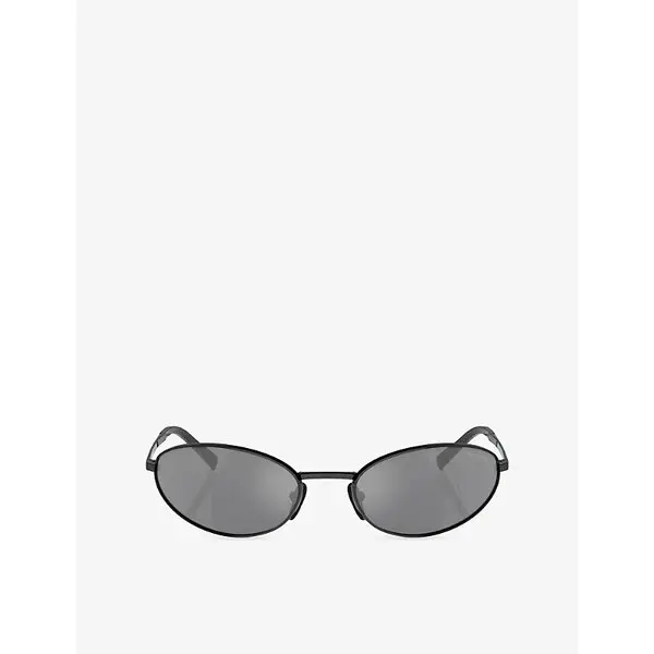 Prada Oval Steel Sunglasses - Black
