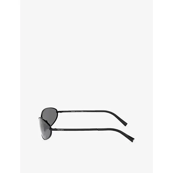 Prada Oval Steel Sunglasses - Black