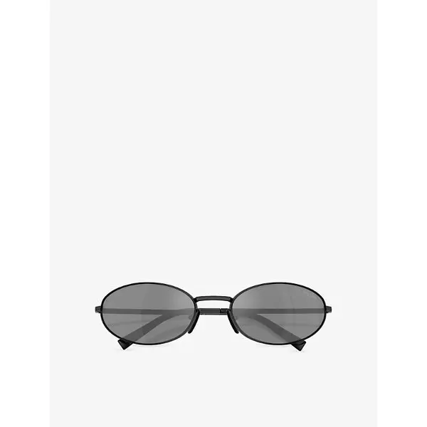 Prada Oval Steel Sunglasses - Black