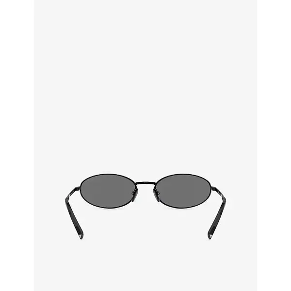 Prada Oval Steel Sunglasses - Black